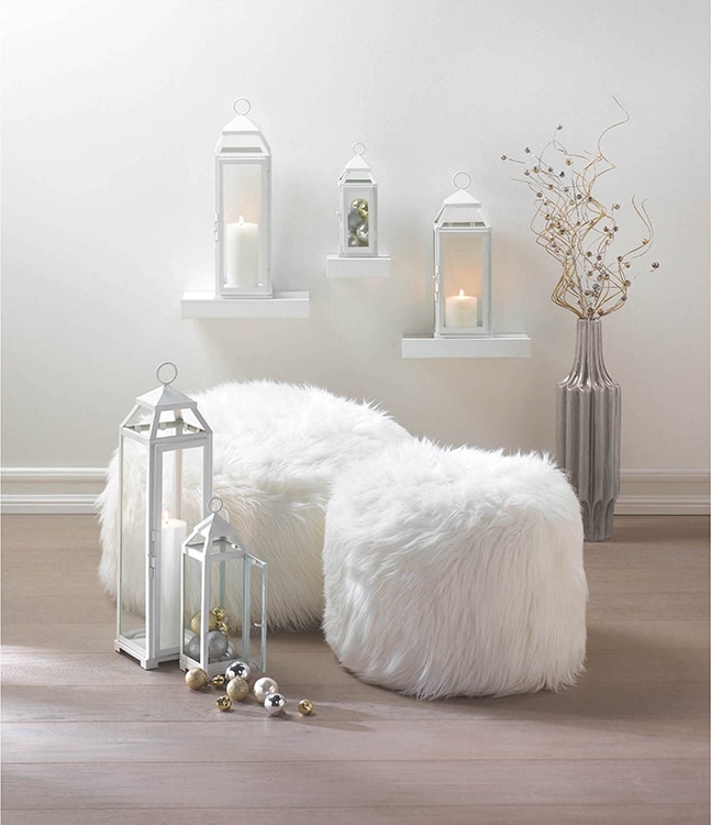 Large Country White Open Top Lantern | Happy Homes Collection